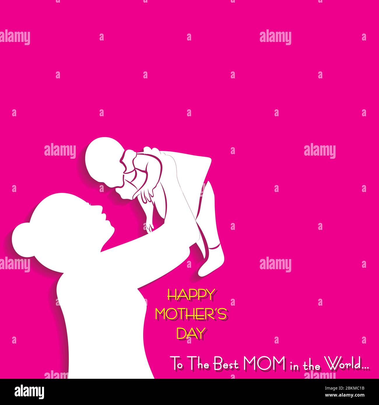 Illustration Of Happy Mother`s Day Greeting Banner Or Poster Best Mom
